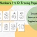 Numbers 1 to 10 Tracing Counting Children Handwriting Practice Toddler ...