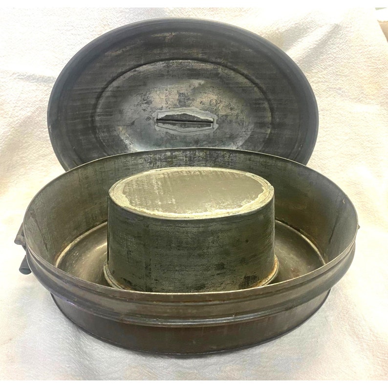 Antique European Oval Steam Pudding Cake Tin With Lid Jello - Etsy