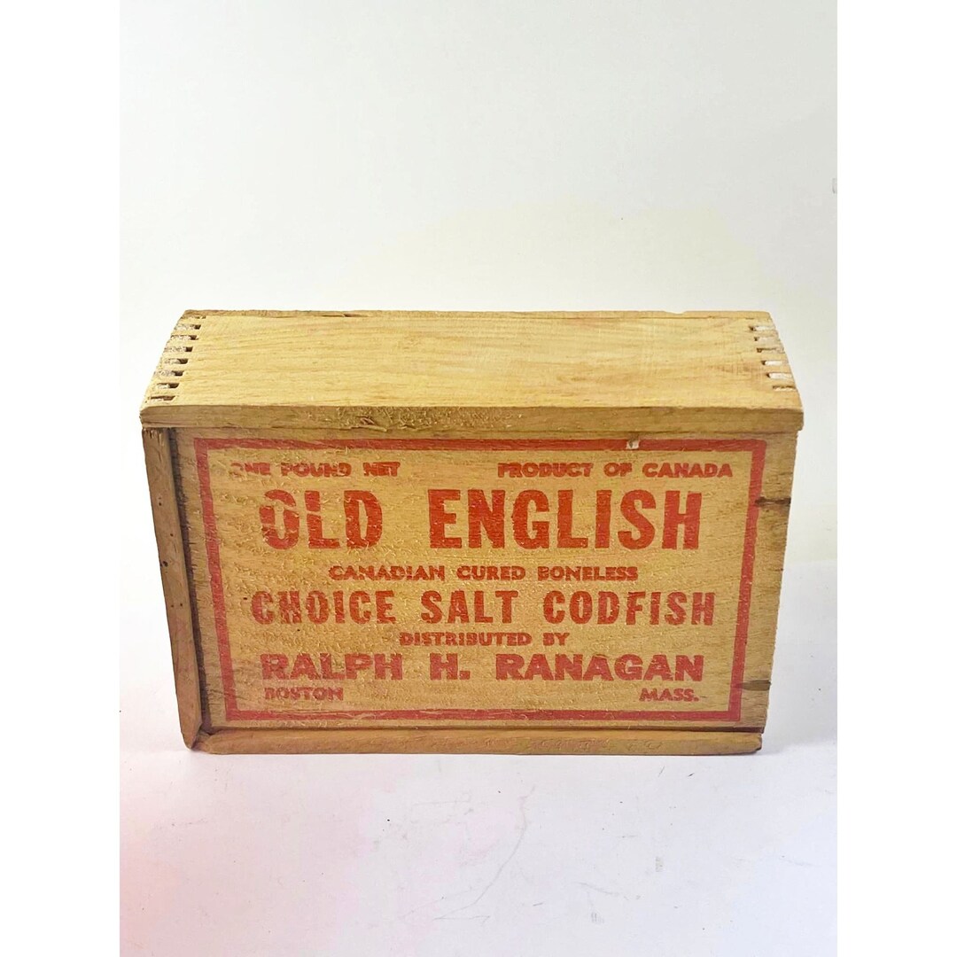 Wood Box Old English Box Canadian Cured Salt Codfish Ralph Ranagan ...