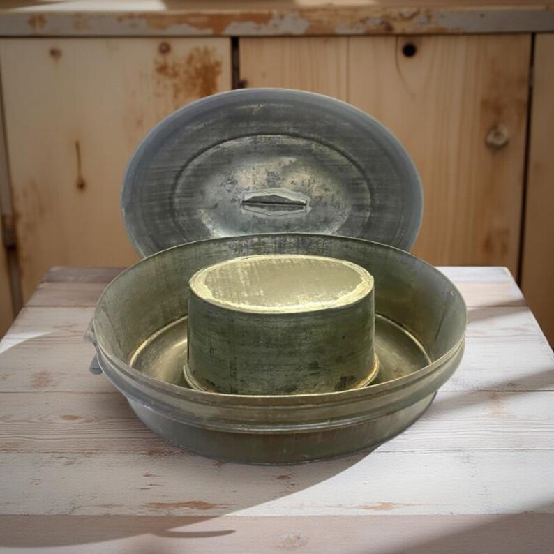 Antique European Oval Steam Pudding Cake Tin With Lid Jello - Etsy