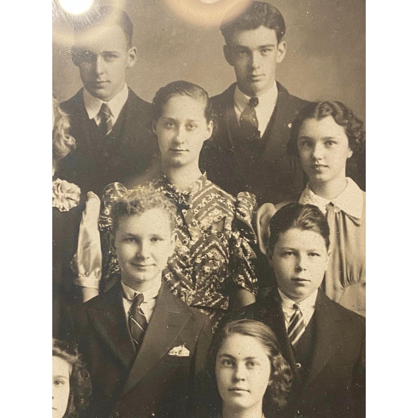 Vintage 1930s Black & White Class Photo in Antique Wood Frame Academia ...