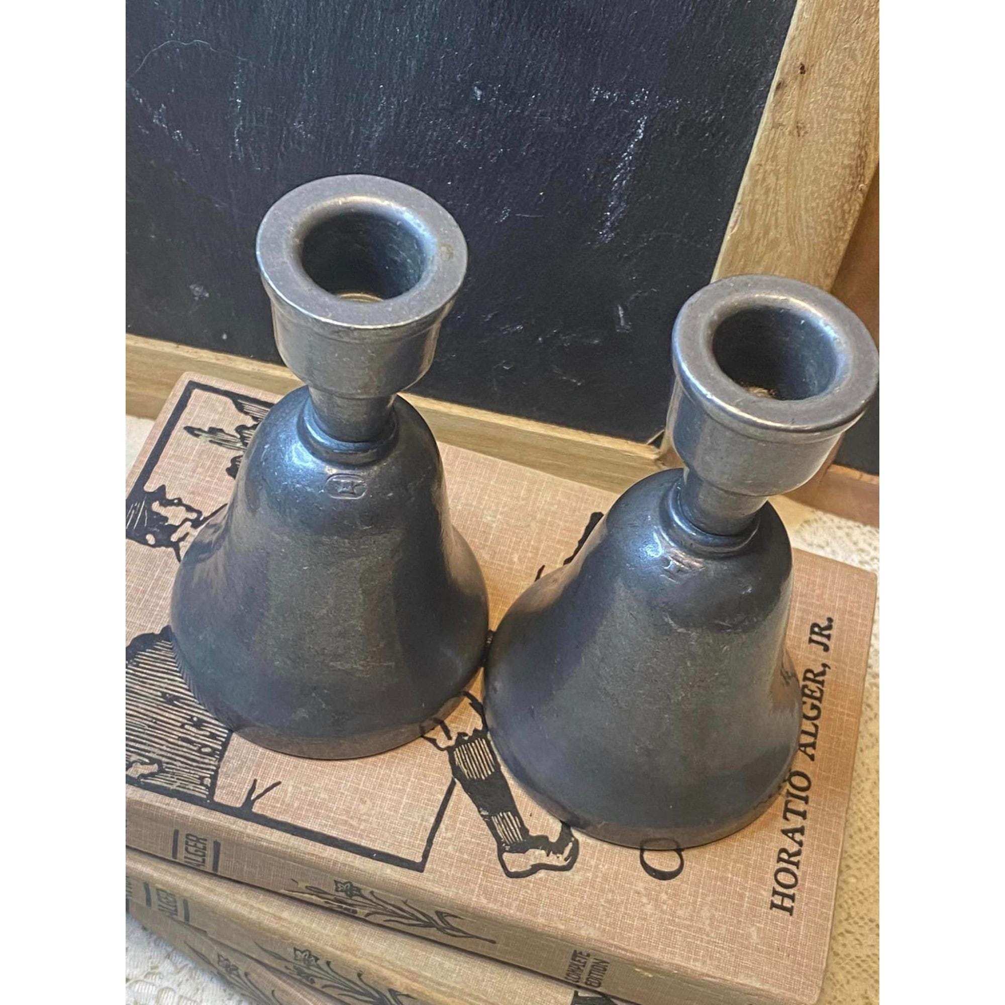 Vintage Pewter Bell Candlestick Holders Set of 2 Anvil Hallmark - Etsy