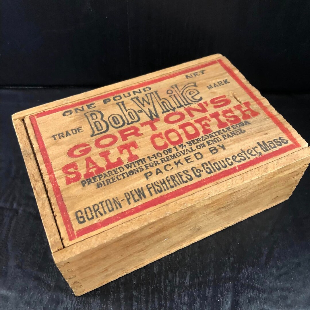 Rustic Bob White Gorton's Salt Codfish Wood Box Gloucester, Mass ...