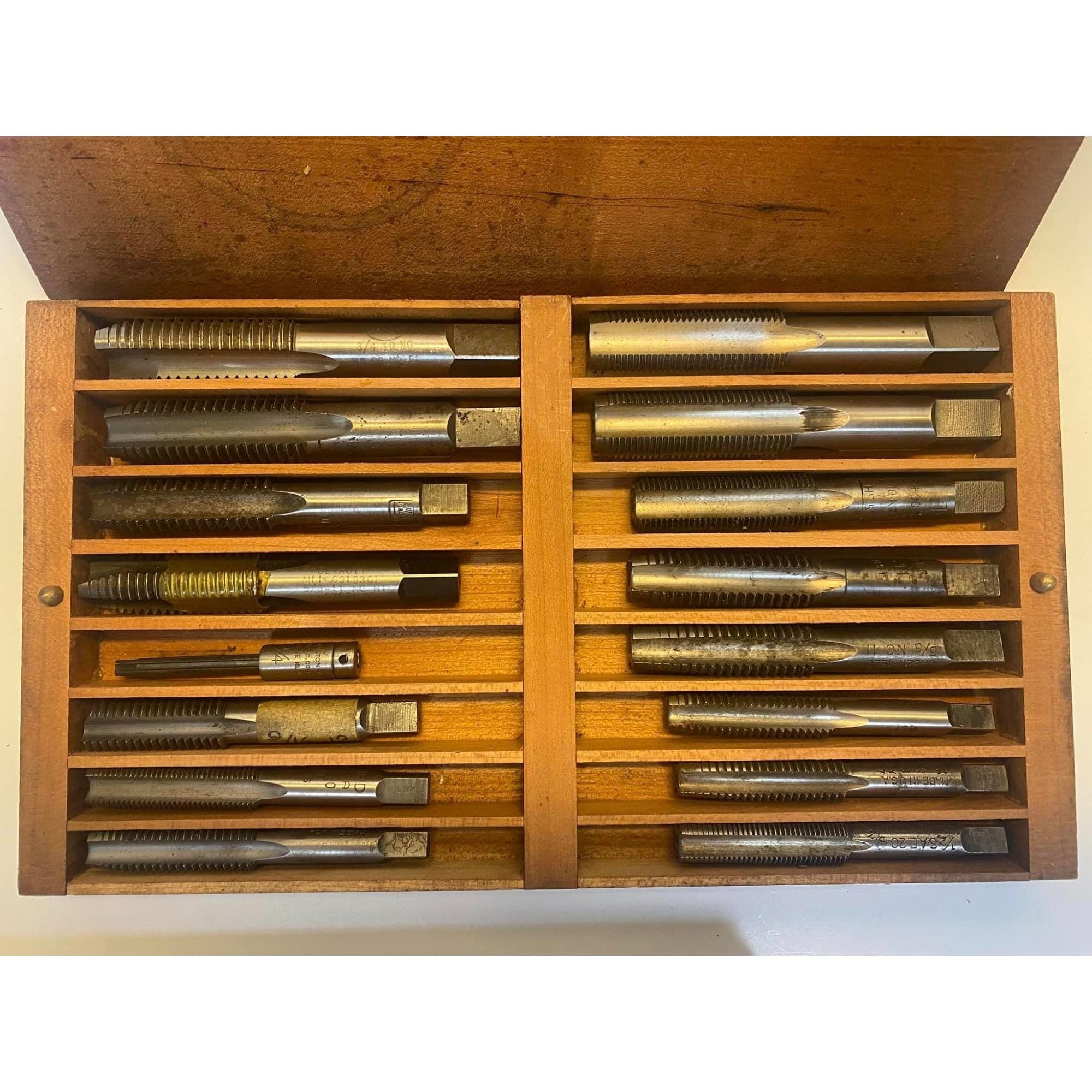 Vintage Greenfield Besly 55 Piece Tap Set in Wooden Box - Etsy