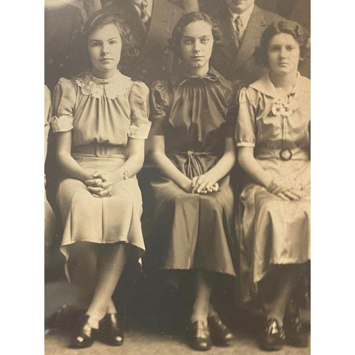 Vintage 1930s Black & White Class Photo in Antique Wood Frame Academia ...