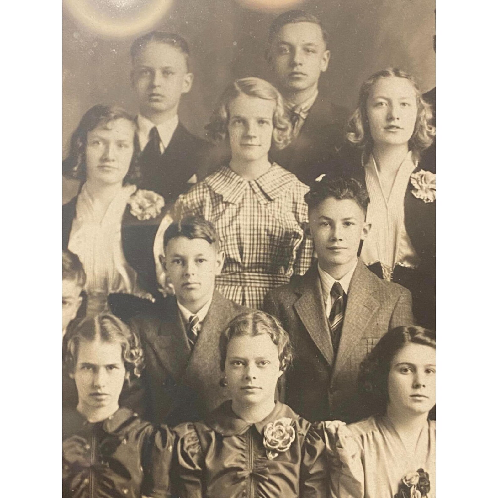 Vintage 1930s Black & White Class Photo in Antique Wood Frame Academia ...