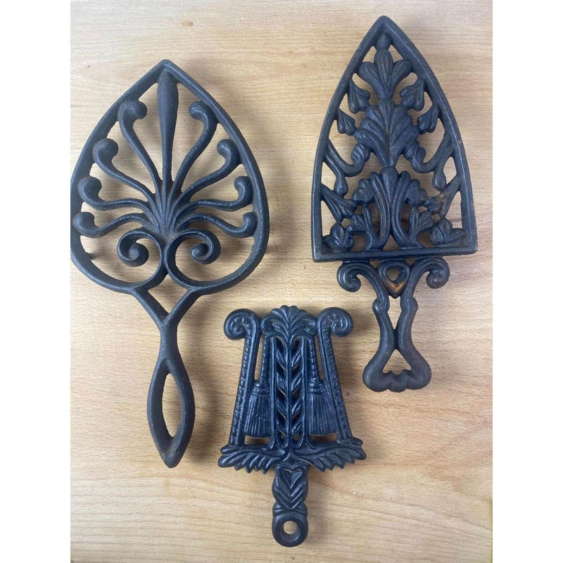 Cast Iron Trivet Vintage - Etsy