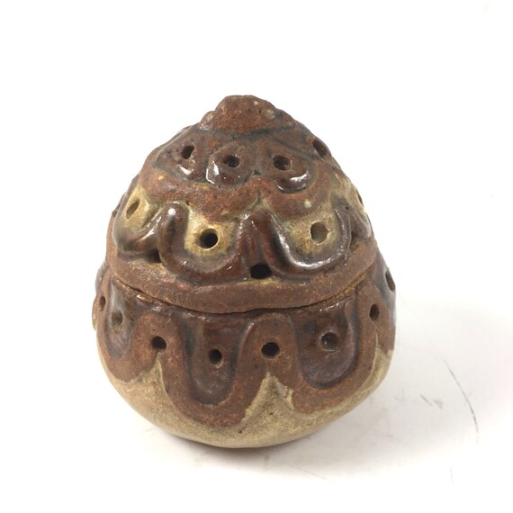 Signed Studio Art Pottery Incense Burner clay Holder … - Gem