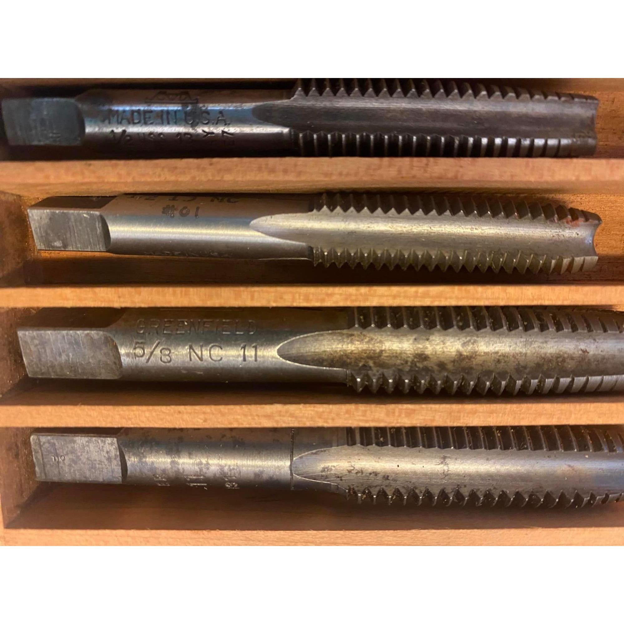 Vintage Greenfield Besly 55 Piece Tap Set in Wooden Box - Etsy