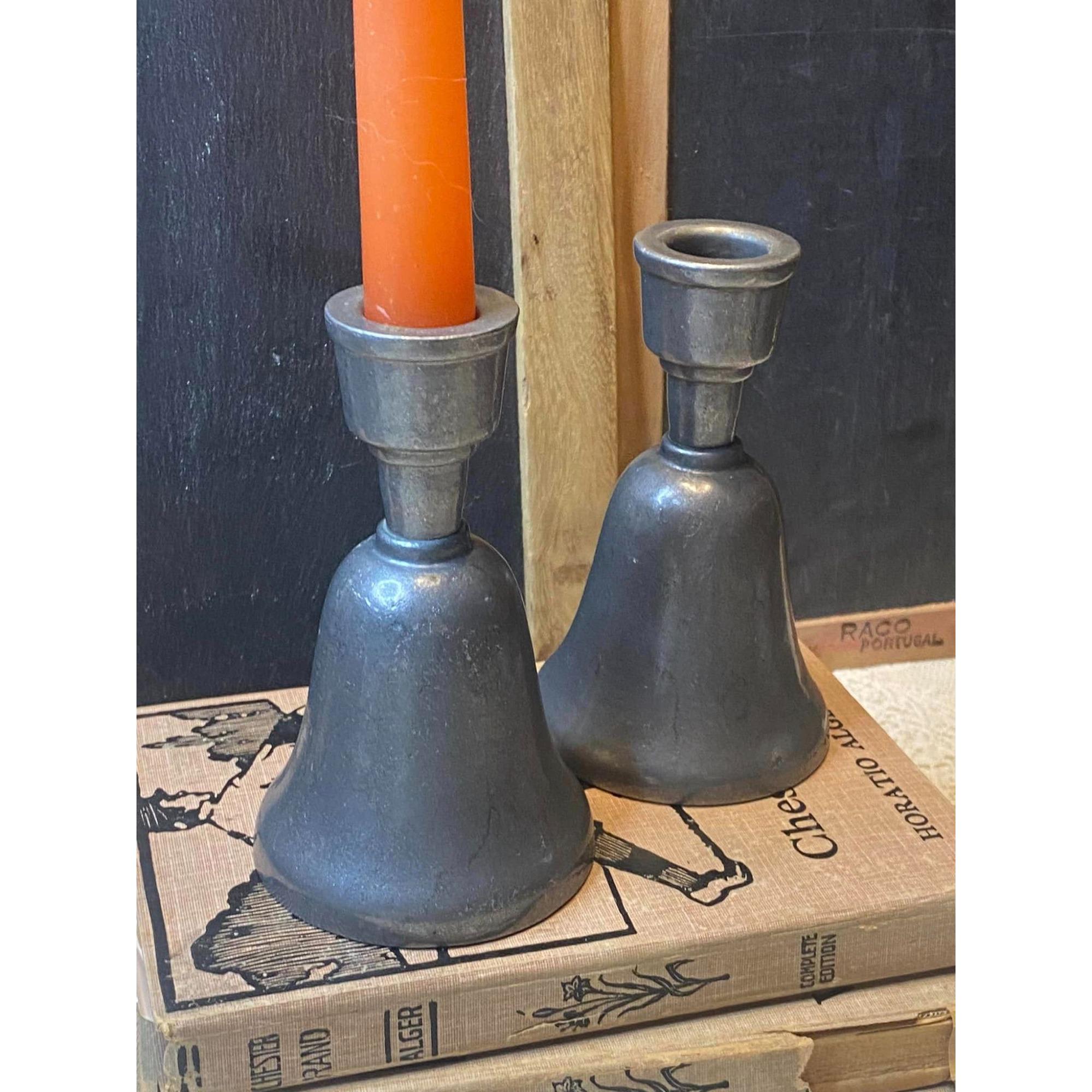 Vintage Pewter Bell Candlestick Holders Set of 2 Anvil Hallmark - Etsy