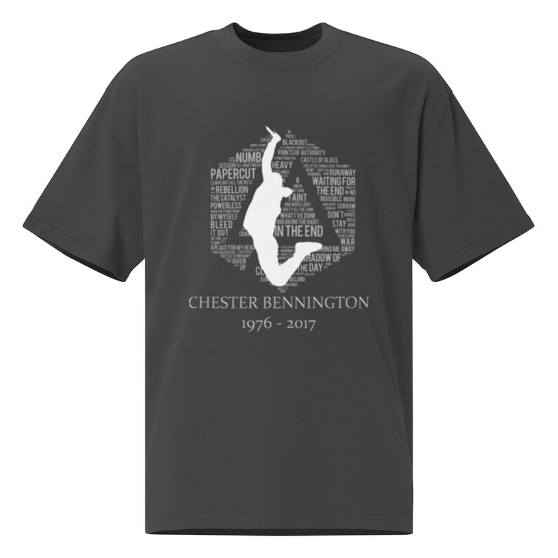 Chester Bennington Silhouette Jump Oversized Faded T-shirt - Etsy