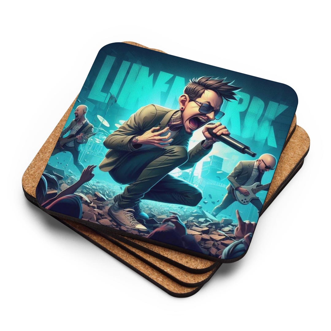 Chester Bennington Scream Cartoon on Stage Cork-back Coaster - Etsy