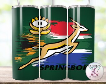 South African Rugby Tumbler Wraps | Springboks | 20oz Skinny Tumbler ...