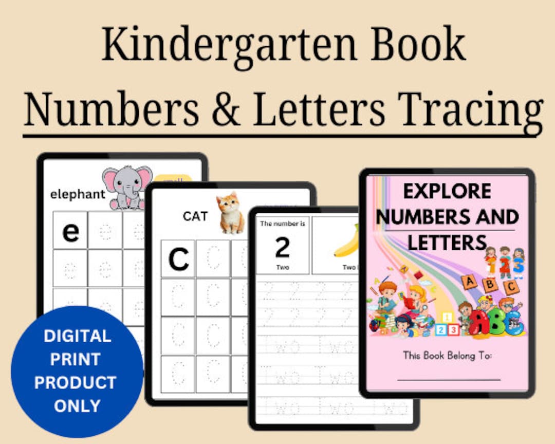 Kindergarten Letters and Numbers Tracing Sheet 123 & ABC and Abc ...