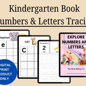 Kindergarten Letters and Numbers Tracing Sheet 123 & ABC and Abc ...