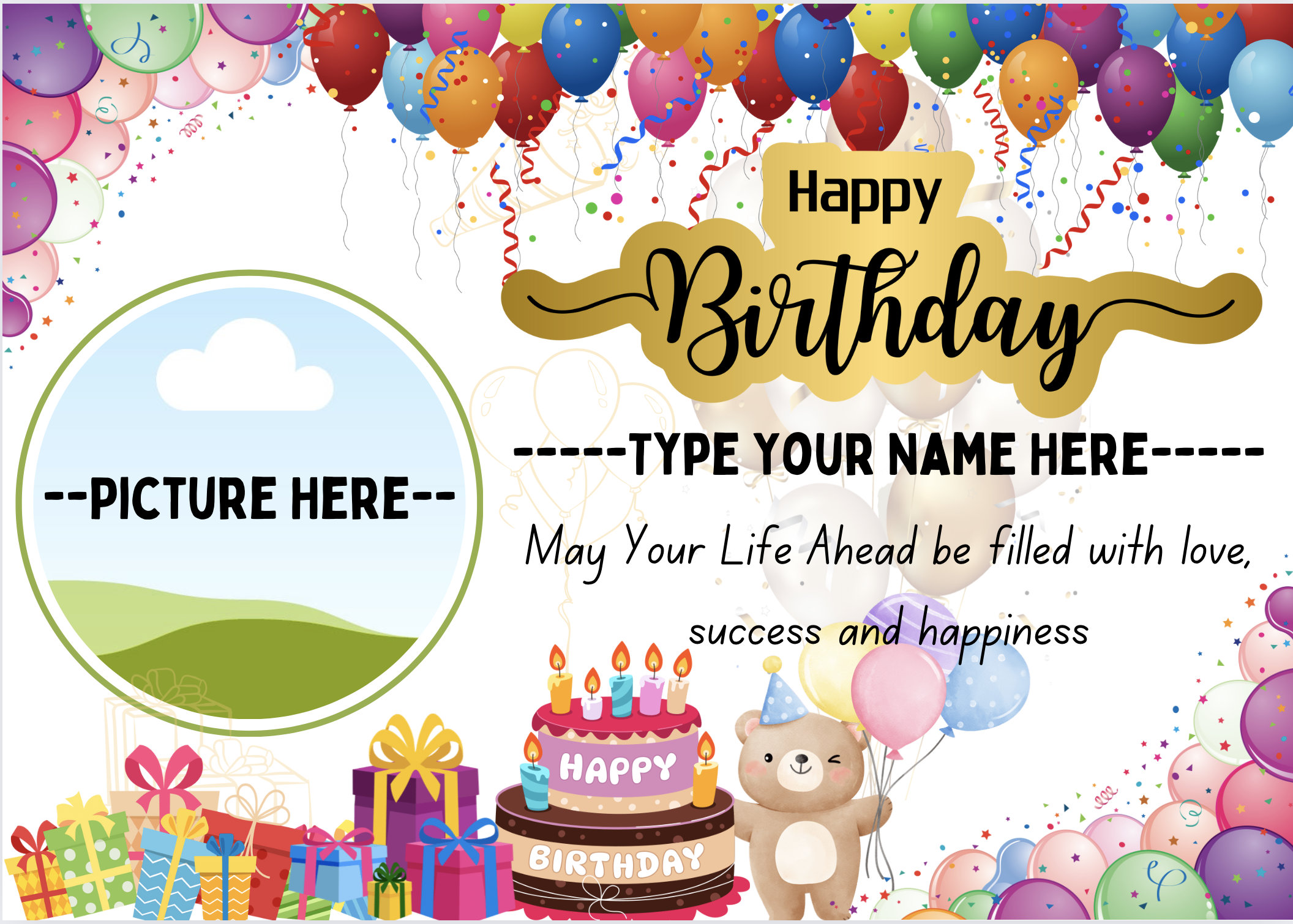 Happy Birthday Greeting Template editable Using Canva - Etsy
