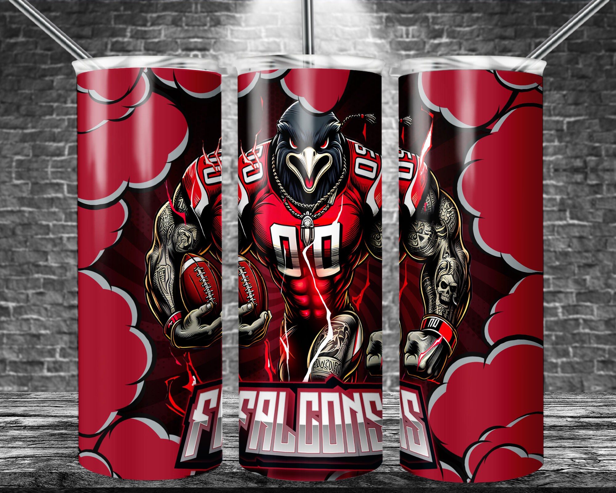 Falcon 20oz Skinny Tumbler Sublimation Designs, Sport Team for Straight ...