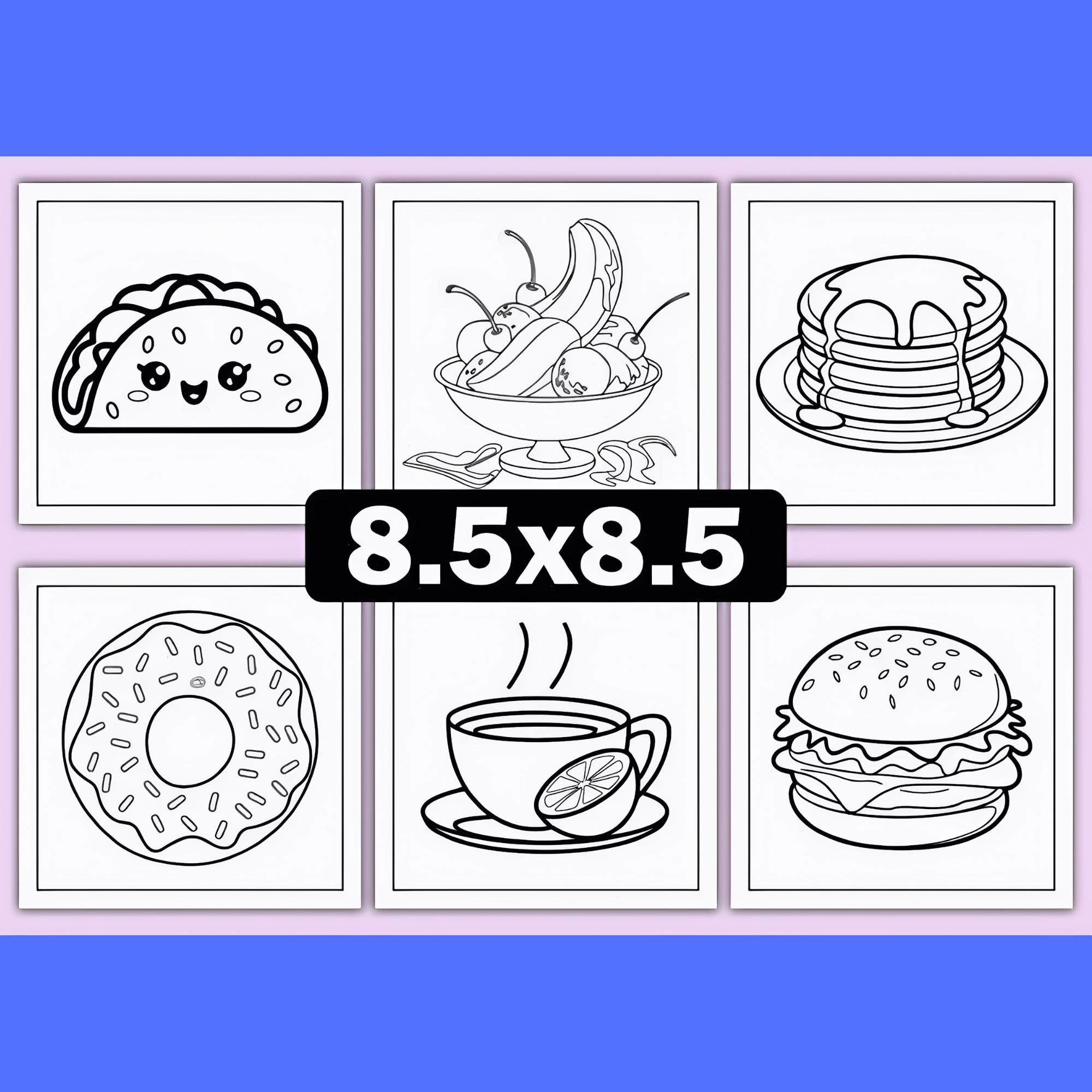 Doodle Munchies Bold Easy Coloring Pages, Coloring Book Bundle, Girl ...