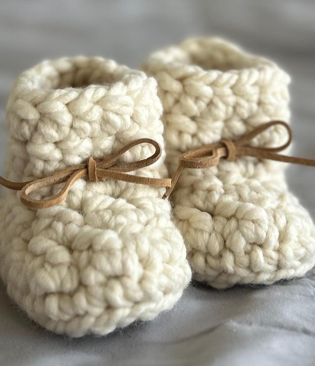 Baby Bootie Newborn Shoes Going Home Outfit Chunky Crochet Bootie Baby ...