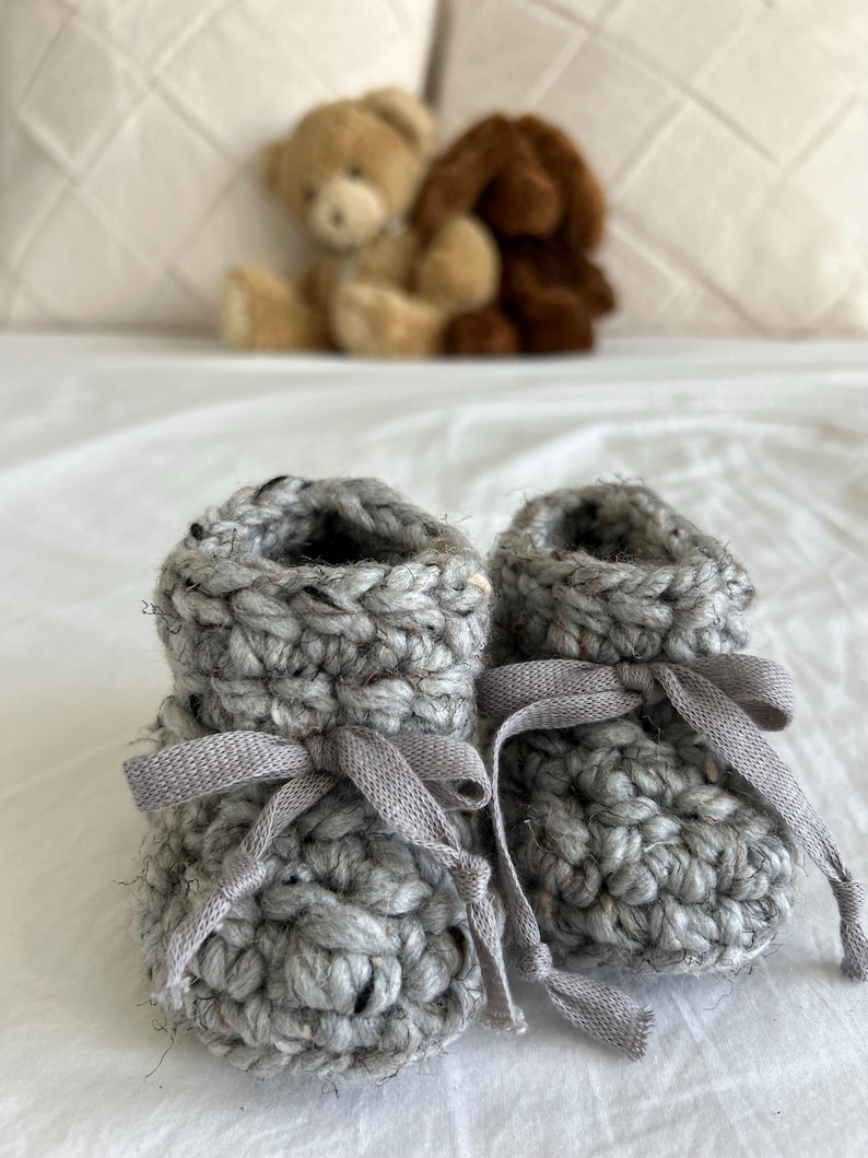 Baby Bootie Newborn Shoes Going Home Outfit Chunky Crochet Bootie Baby ...