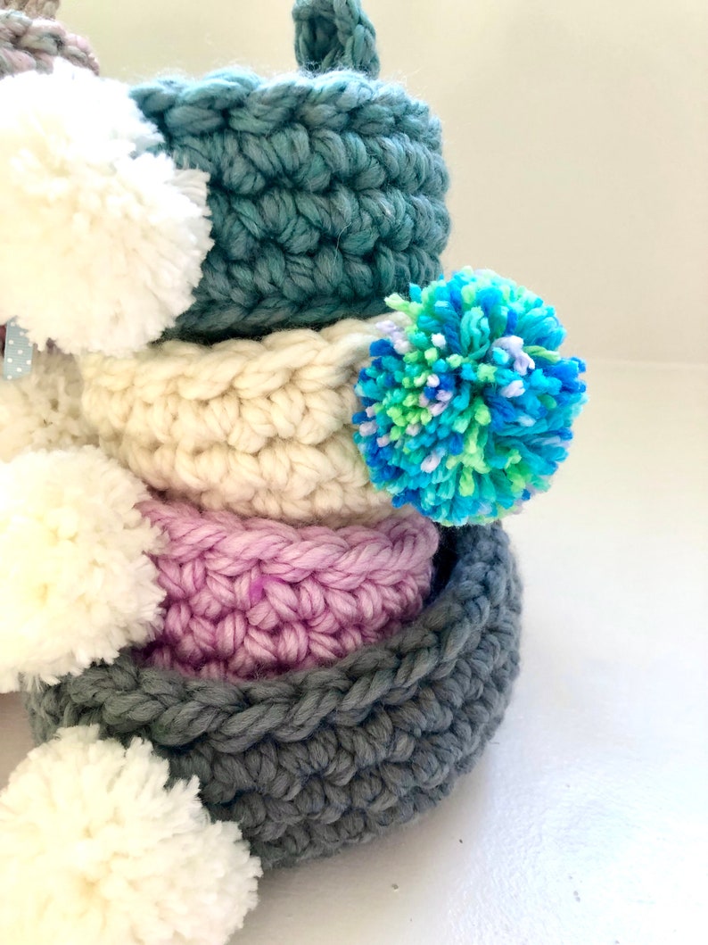 Easter Bunny Basket Handmade Gift for Children Crochet Spring Mantel ...