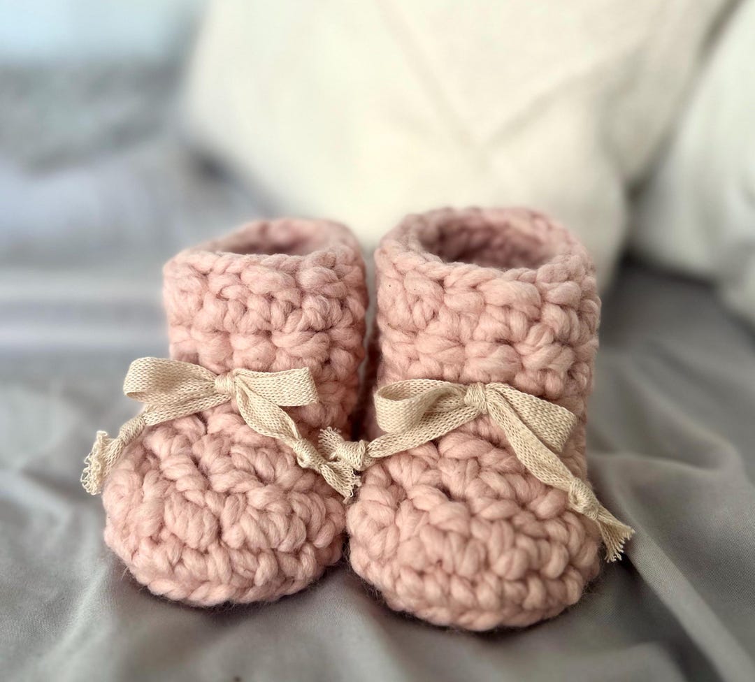 Classic Baby Booties Handmade Chunky Newborn Shoes Going Home Outfit ...