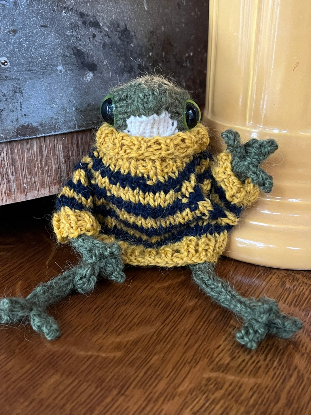 Frog Stuffie Knit Miniature Froggie Stuffy Stuffed Animal Hand Knit ...