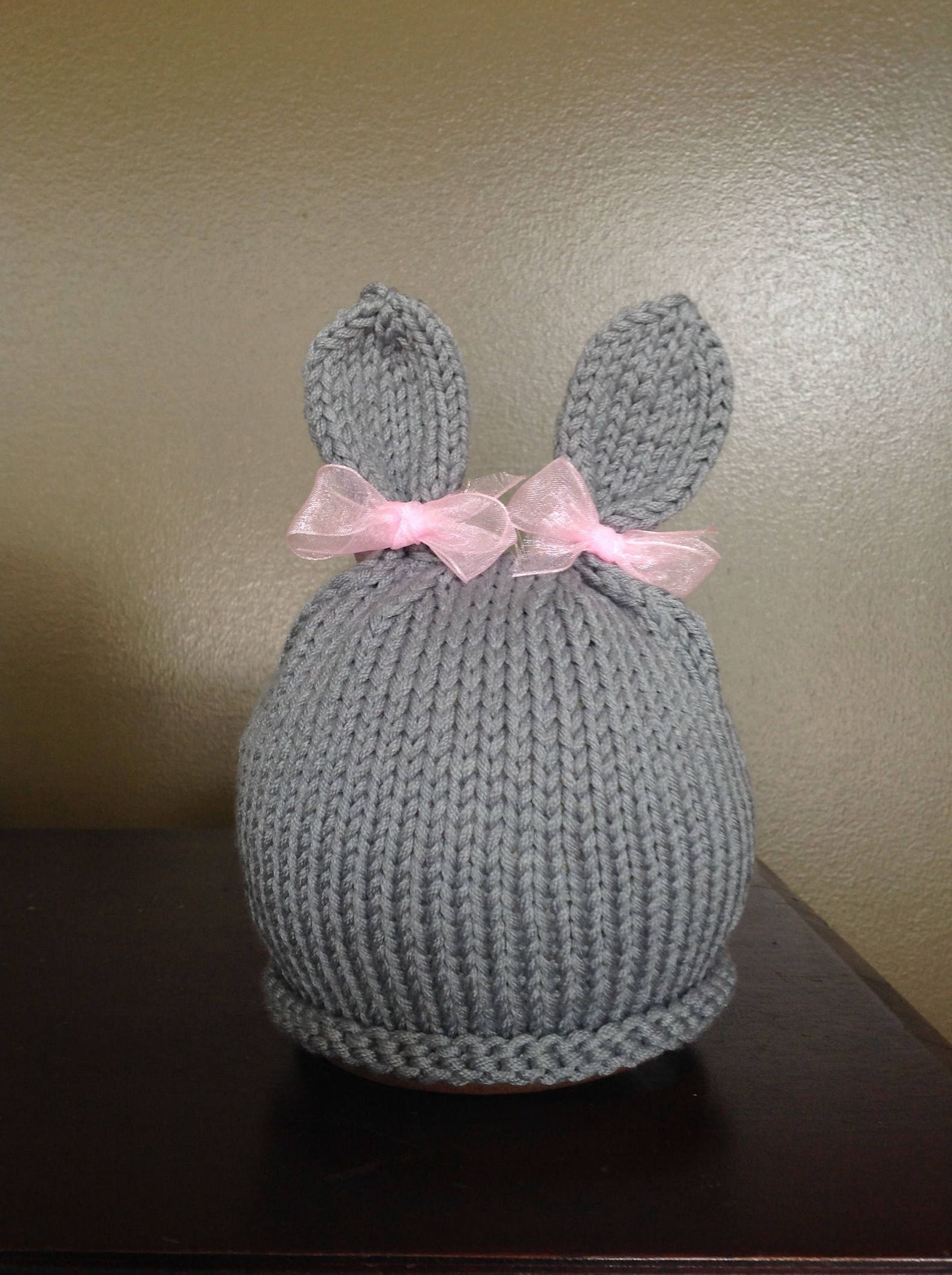 Immediate Shipping- Bunny Rabbit Hat One of a Kind White Blue Flower ...