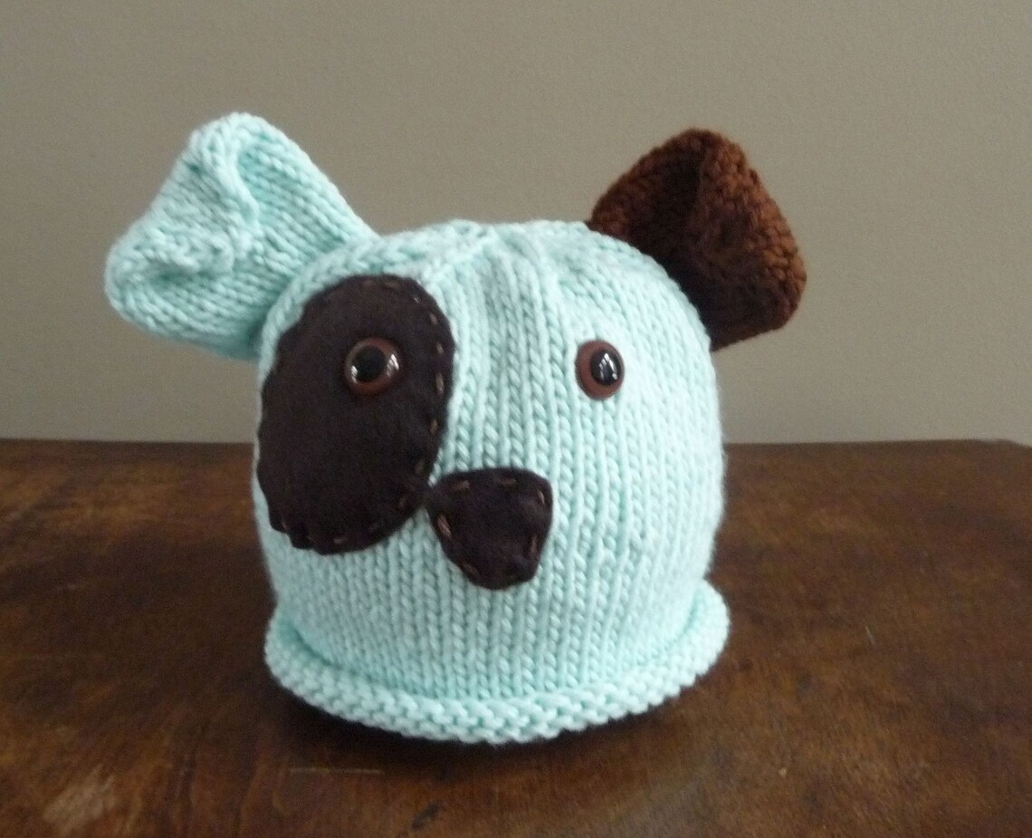 NEW Handknit Infant Puppy Dog Hat Beanie Photo Prop - Etsy