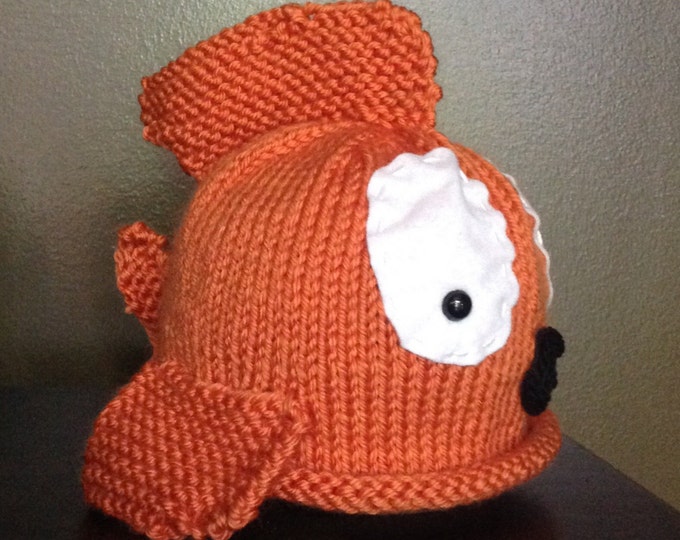 Handknit Infant Goldfish Hat Beanie Fish Baby Photo Prop Baby | Etsy