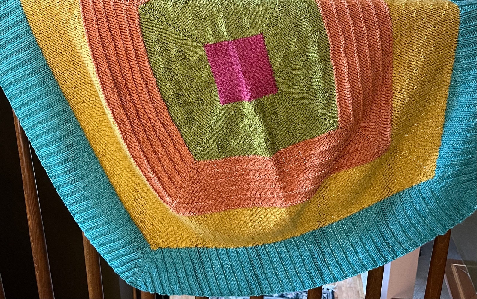 Calliope Baby Blanket Knitting Pattern Digital Square Colorful - Etsy