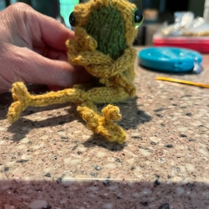 Frog Stuffie Knit Miniature Froggie Stuffy Stuffed Animal Hand Knit ...