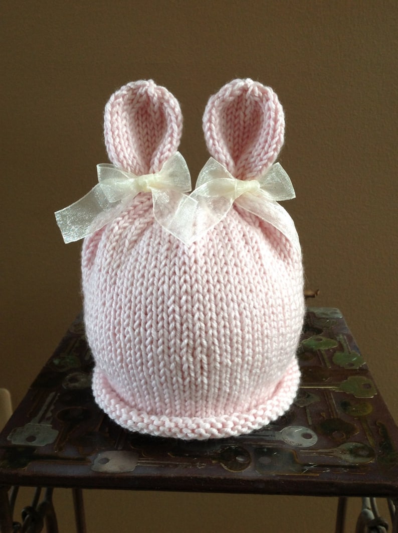 Immediate Shipping- Bunny Rabbit Hat One of a Kind White Blue Flower ...