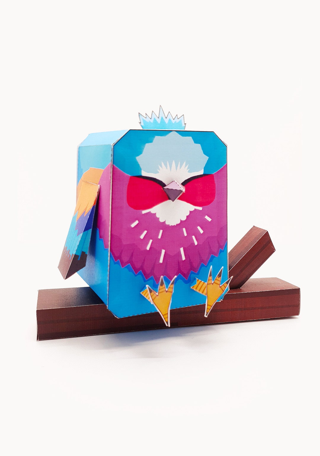 DYI Ready-to-print Papercraft Papertoy Lowpoly Lilac Breasted Roller - Etsy