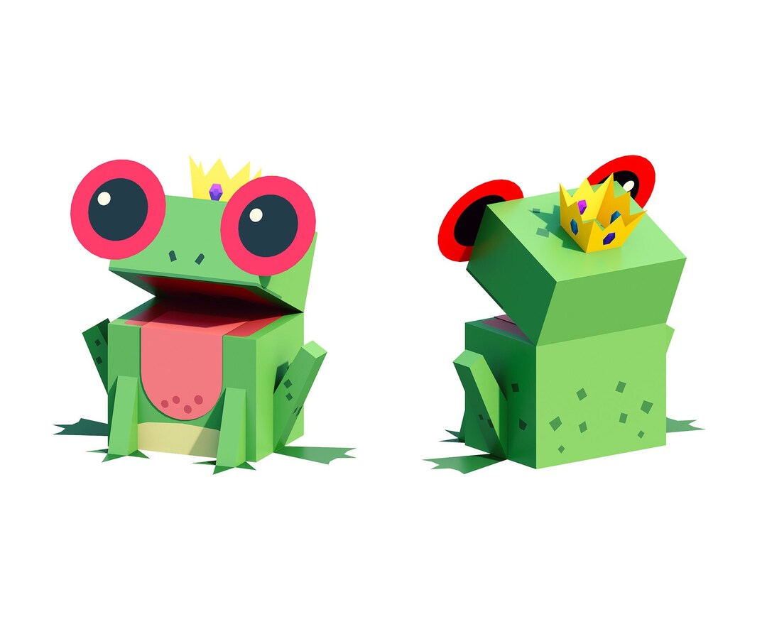 DYI Ready-to-print Papercraft Papertoy Frog King - Etsy