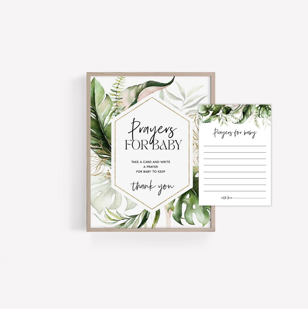 Prayers for Baby Sign Template Tropical Prayers for Baby Cards Tropical ...