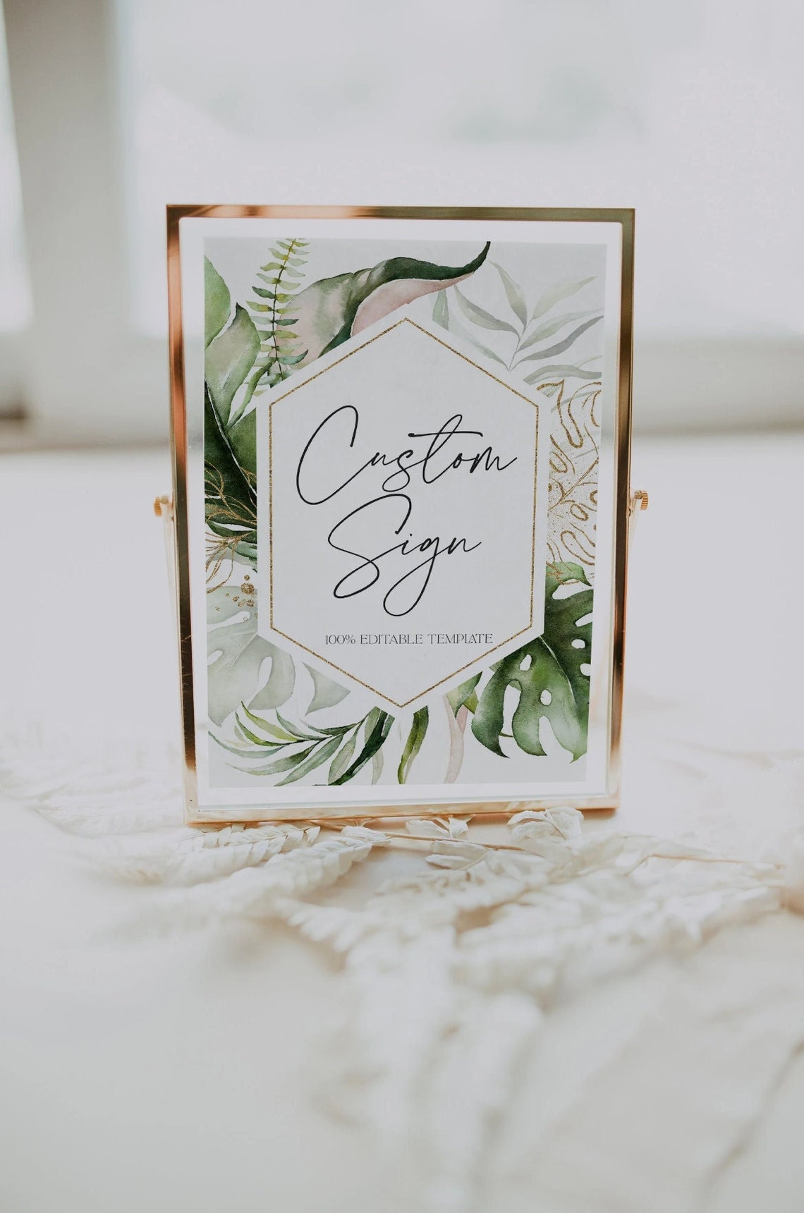 Tropical Custom Sign Template Editable Printable Sign 8x10 Greenery ...