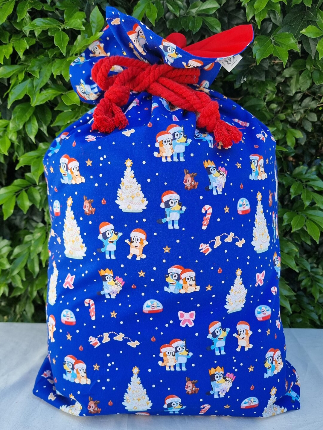 Santa Sack Bluey Present Bag Handmade Royal Blue - Etsy