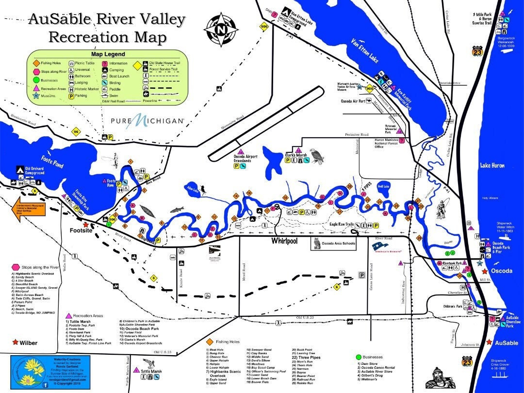 The Ausable River Valley Recreation Map Shows the Best Places to Hang ...