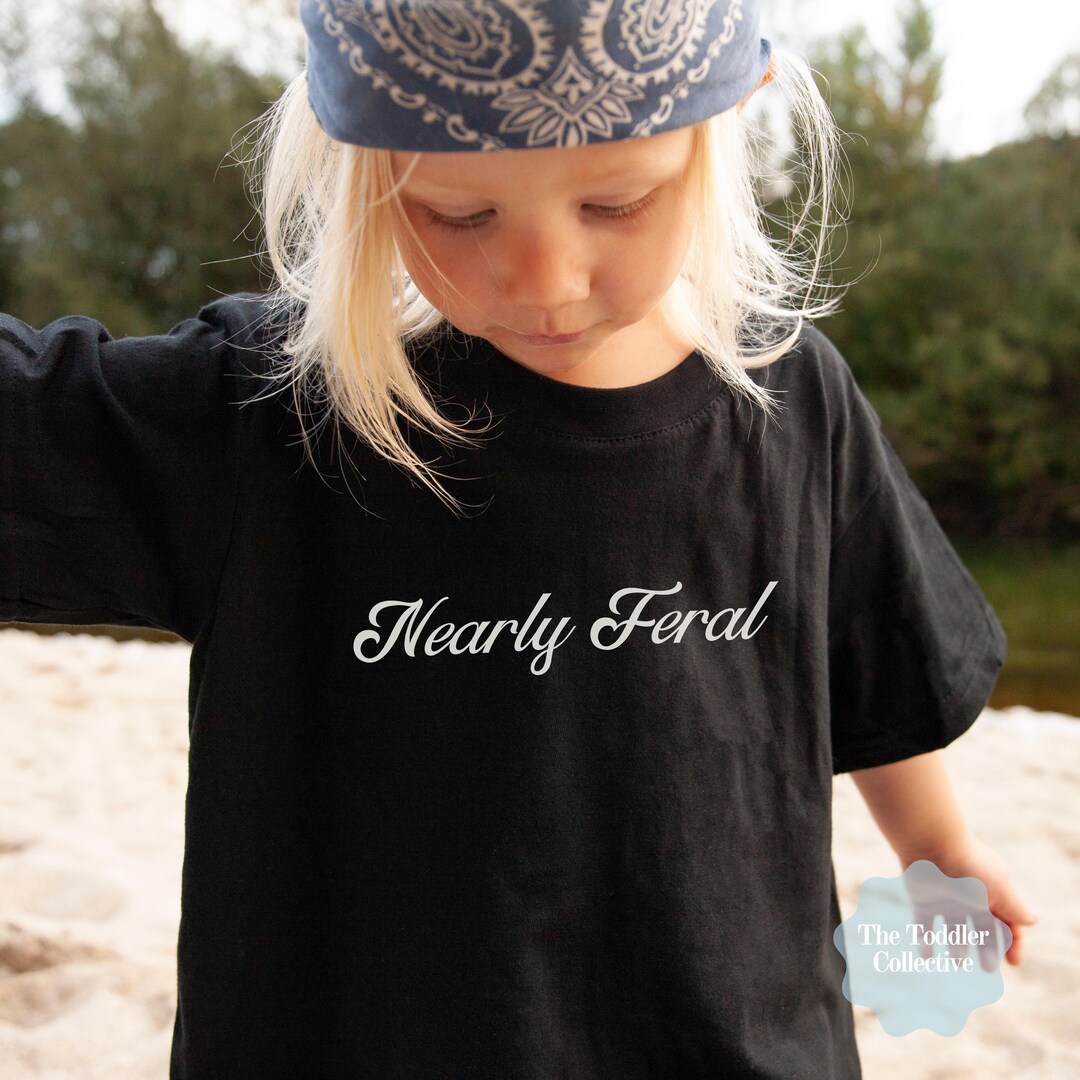 Nearly Feral Toddler Shirt – Punk Emo Kids Tee, Funny Wild Child ...
