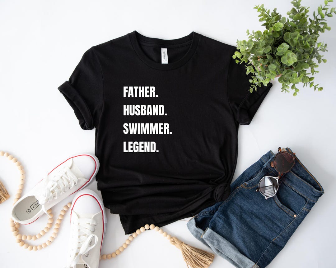 Father Husband Swimmer Legend, Swim Shirt, Swimming Shirt, Gift for ...