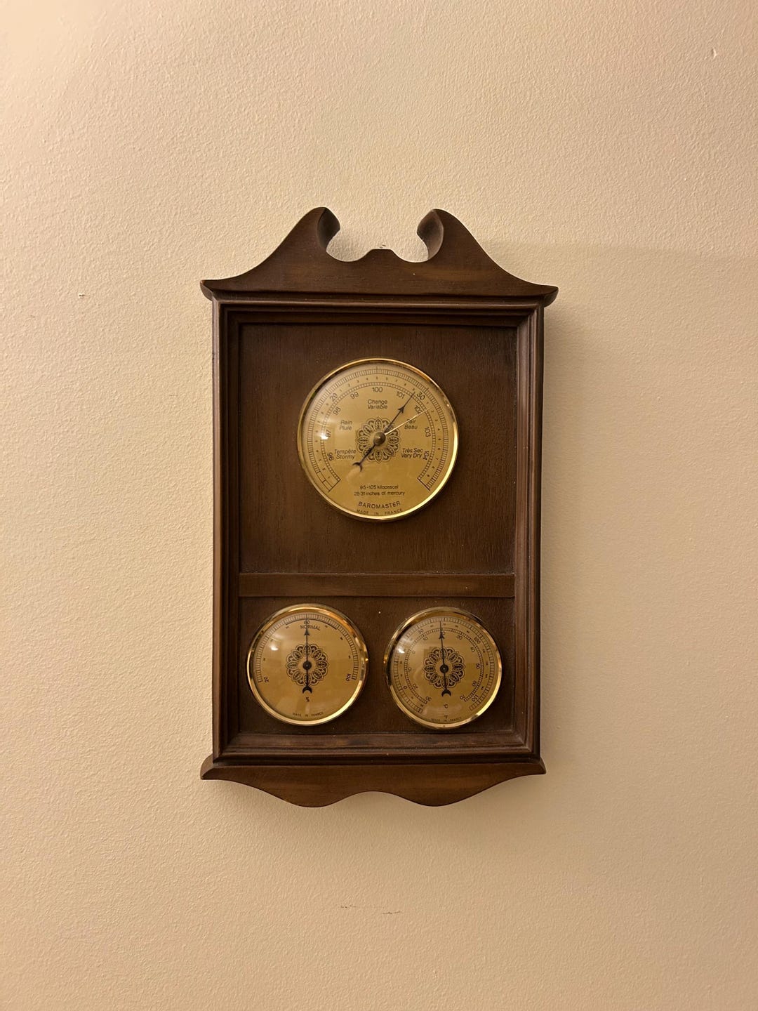 Vintage Weather Station, Barometer Thermometer Hygrometer Temperature ...