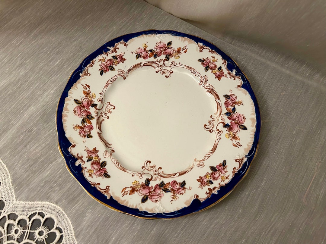 Antique Ridgways Royal Semi Porcelain England C1894-1911 Floral Blue ...