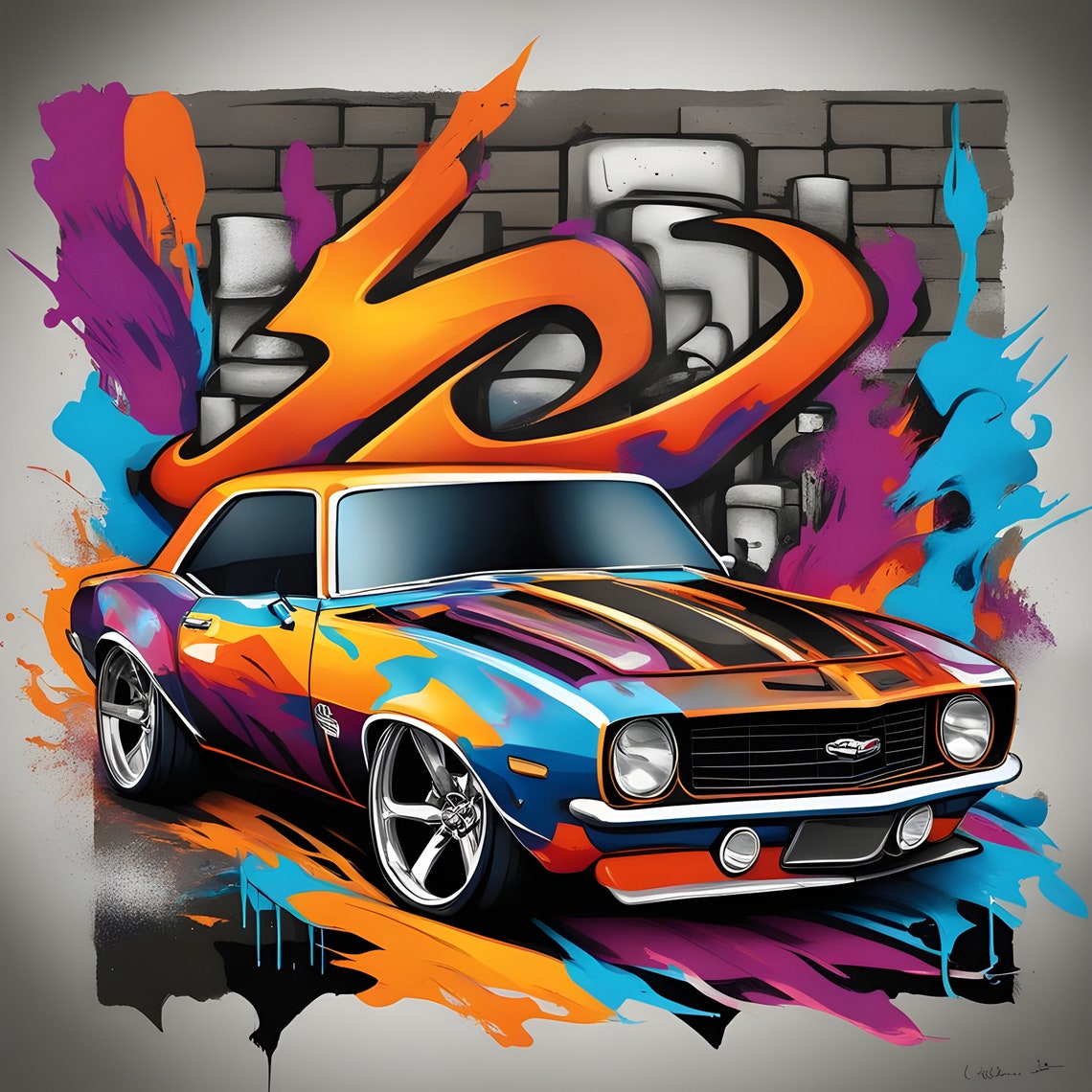 Abstract Camaro Graffiti DTF - Etsy