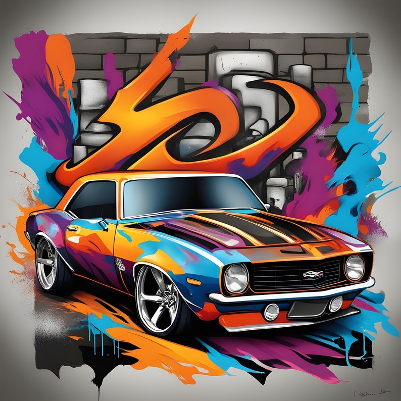 Abstract Camaro Graffiti DTF - Etsy