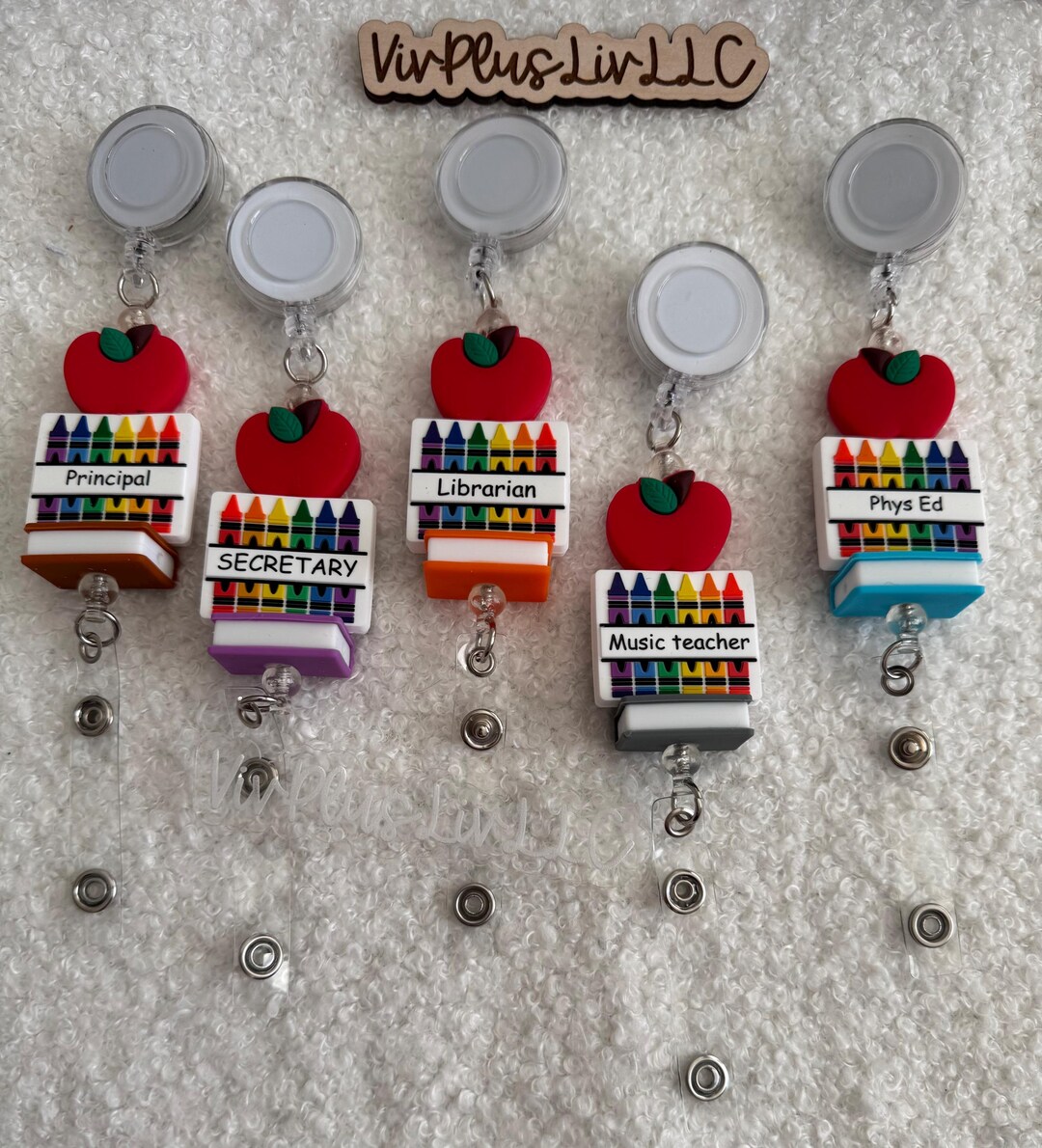 Silicone Beaded Retractable Badge Reel_school Themed - Etsy