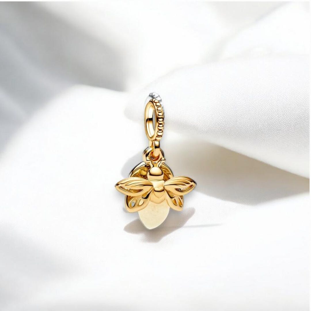 Cute Gold Firefly Charm, Glow in the Dark Bracelet Charm, Firefly ...