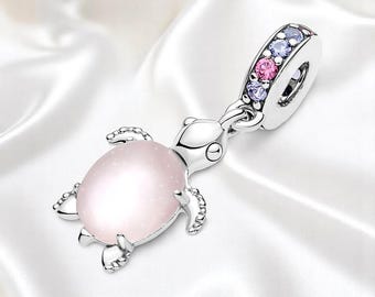 Sea Turtle Dangle Murano Green Glass Charm S925 Silver Charm for ...