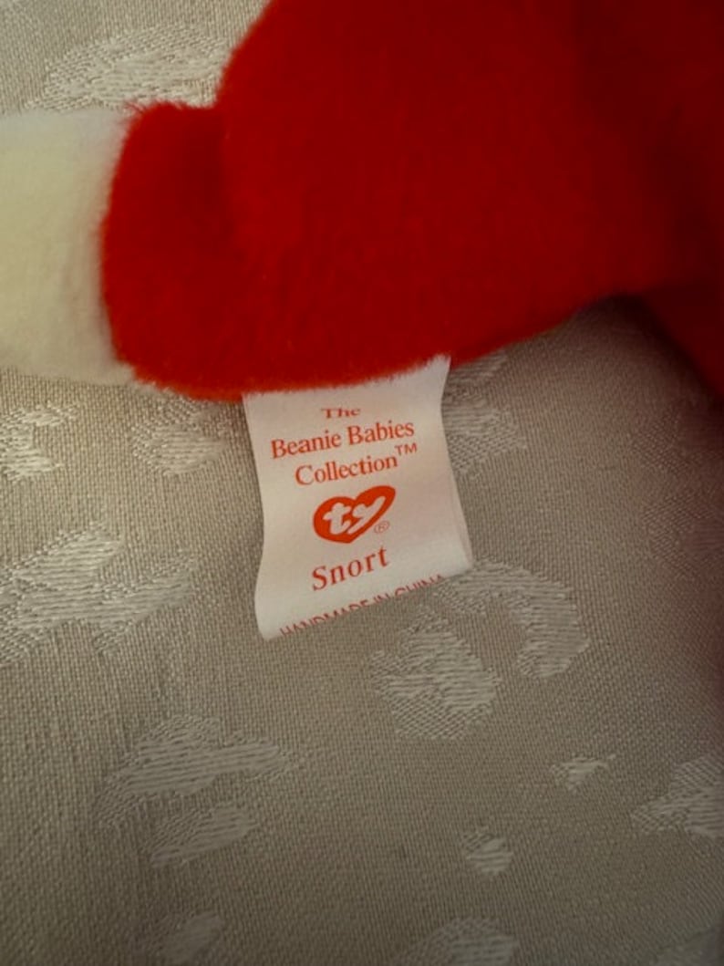 Ty Beanie Baby Snort the Bull Plush Toy *rare* - 4002 Date of Birth 5 ...