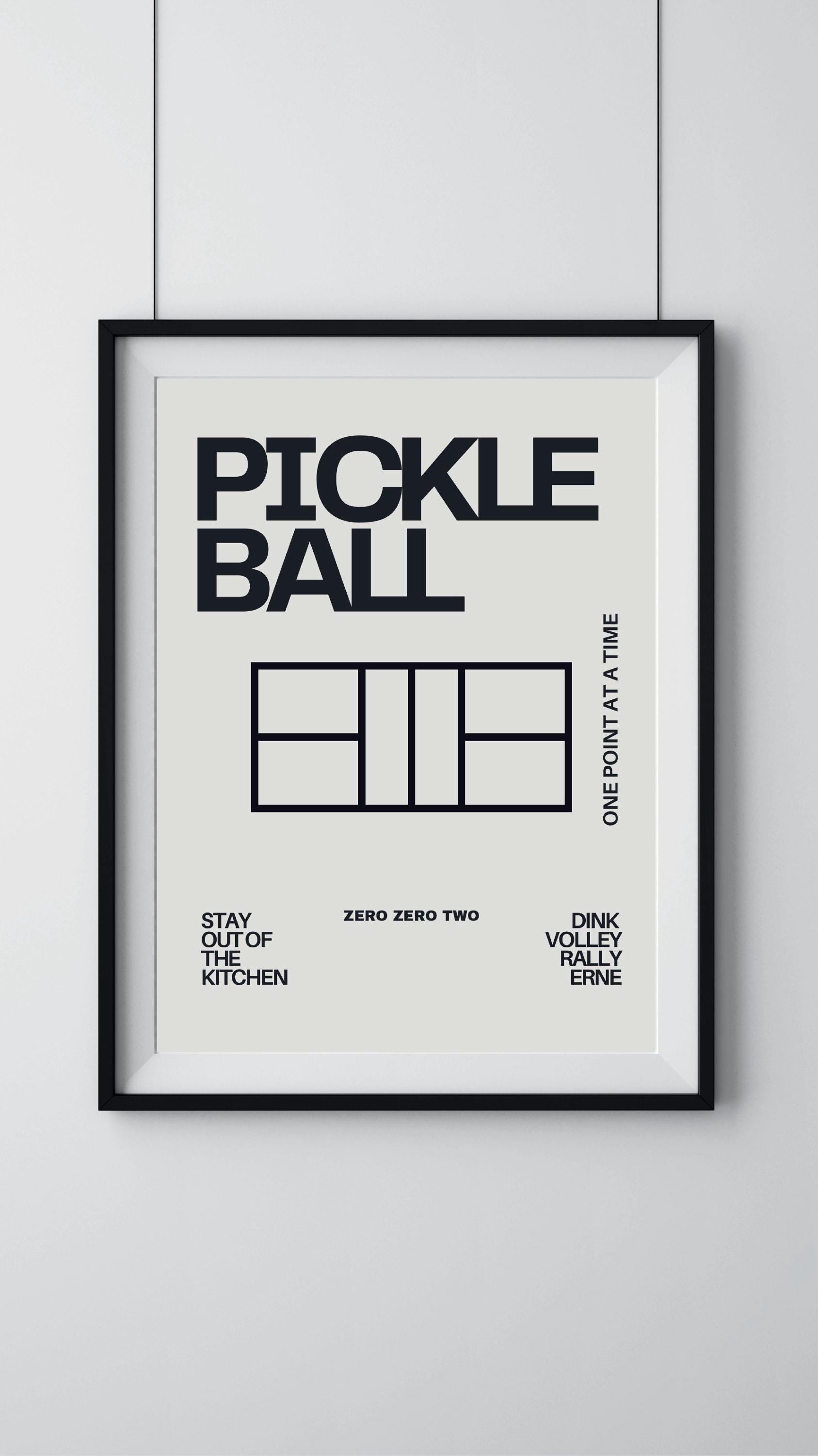 Minimalist Pickleball Art Print Modern Sports Poster Pickleball Court ...